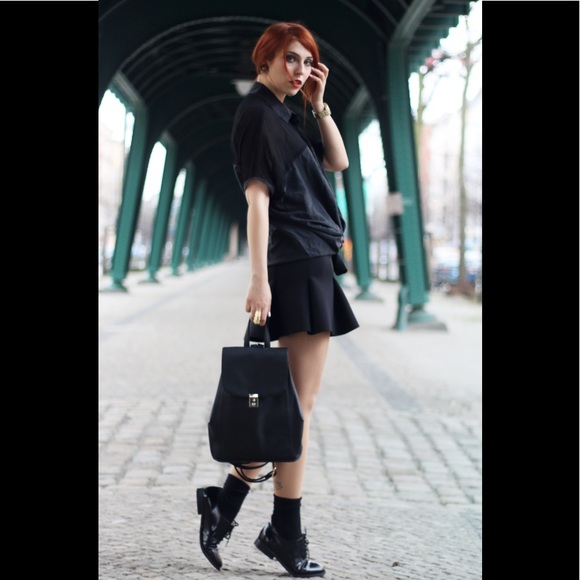 Tahari | Bags | Tahari Bags Black Faux Leather Backpack Purse | Poshmark